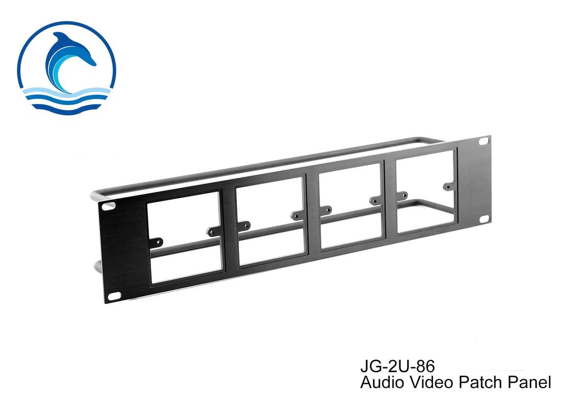 19 Inch Audio Video Patch Panel 2U 4 Slots 86 Panel With 24 Connectors