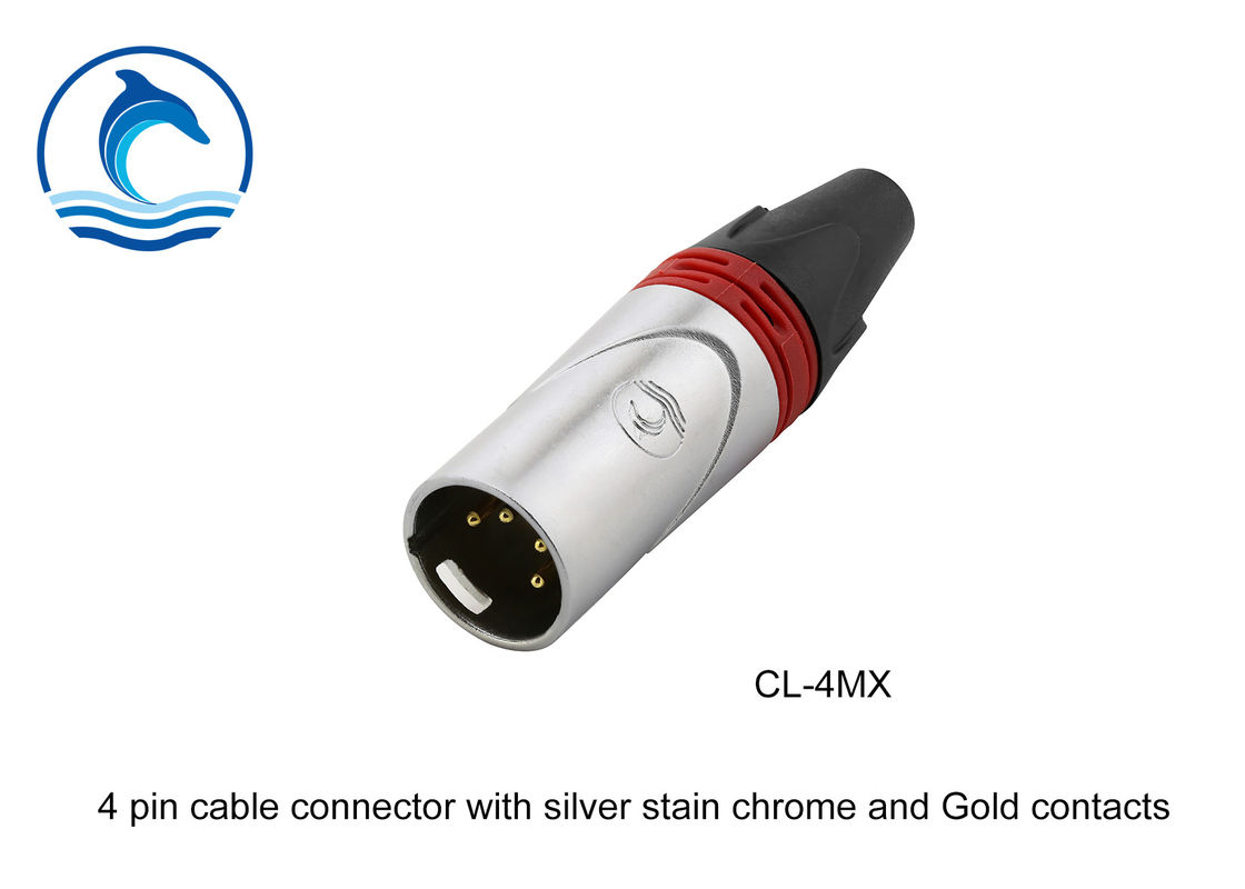 Cable Mount XLR Audio Connector Male Female Silver Plated , LC4MX XLR Mic Connector