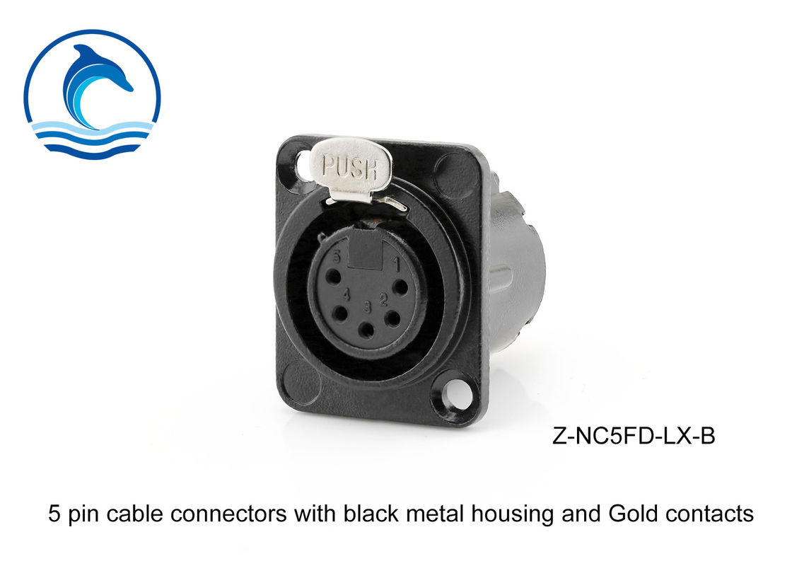 5 Pin Universal XLR Connector Z-NC5FD-LX-B Cannon XLR Connector 16A Rated Current Per Contact