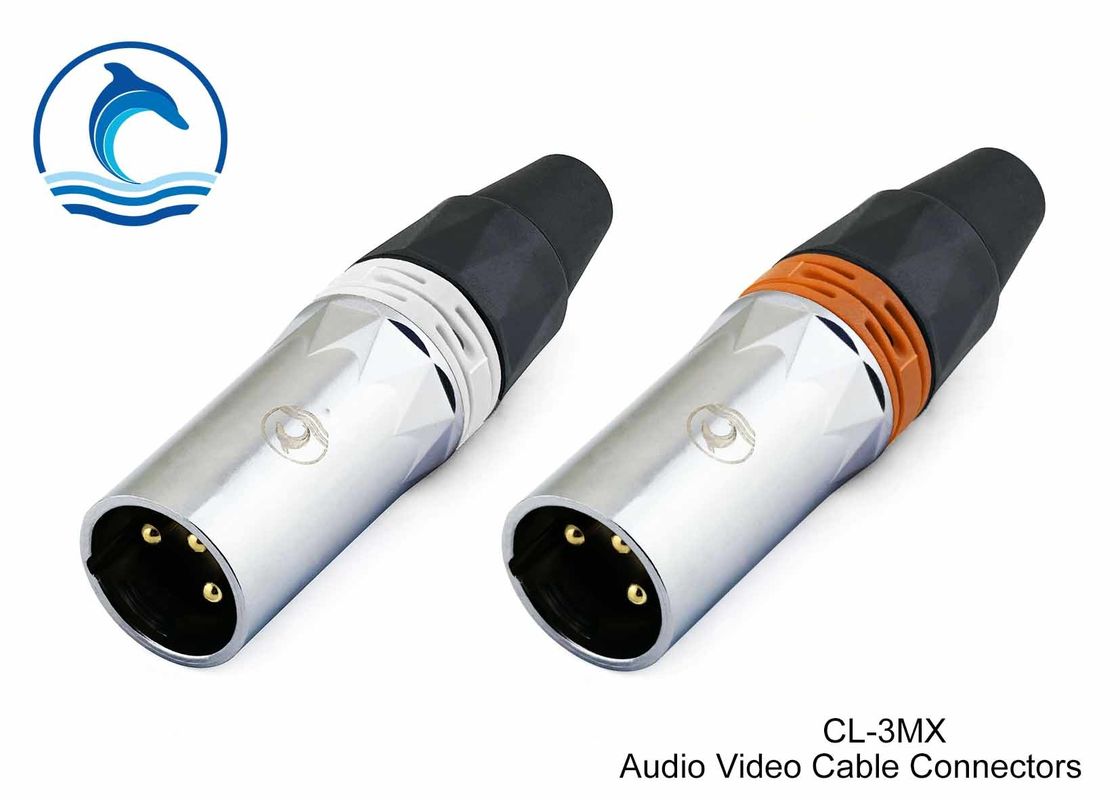 3 Pin Cannon XLR Connector , Audio And Video Connectors Zinc Alloy Housing