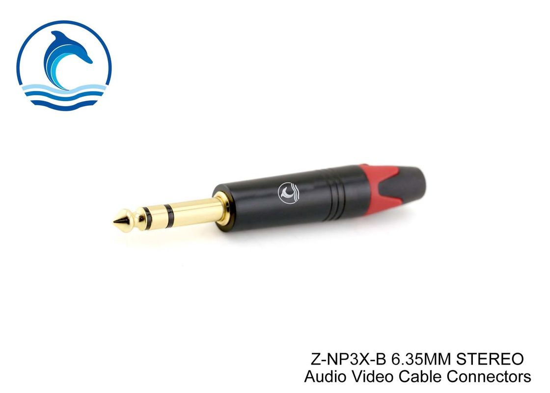 6.35mm TRS Microphone Connectors Z-NP3X-B For MP3 / CD And Smartphone