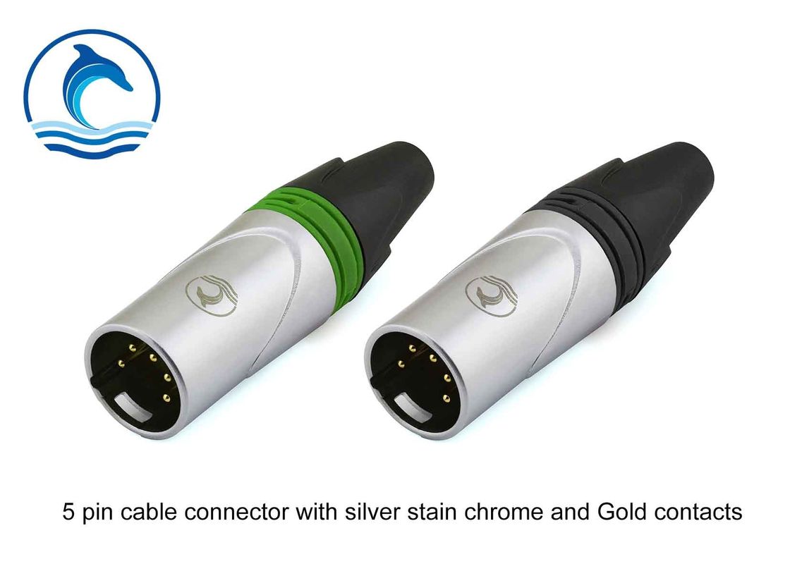 Audio Cable XLR Audio Connector 5 Hole CL-5MX Silver Housing Gold Contacts