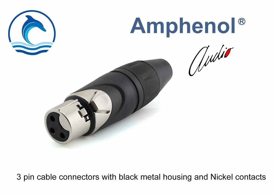 CE Standard AX3FJ Xlr Female Connector / 3 Pin Ergonomic Nickel Plated Connectors