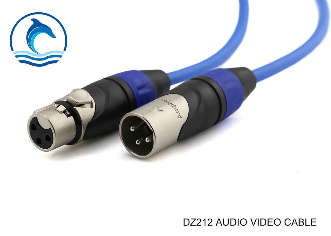 XLR Male To XLR Female Audio Video Cable 1 Feet  Black Color Custom Length