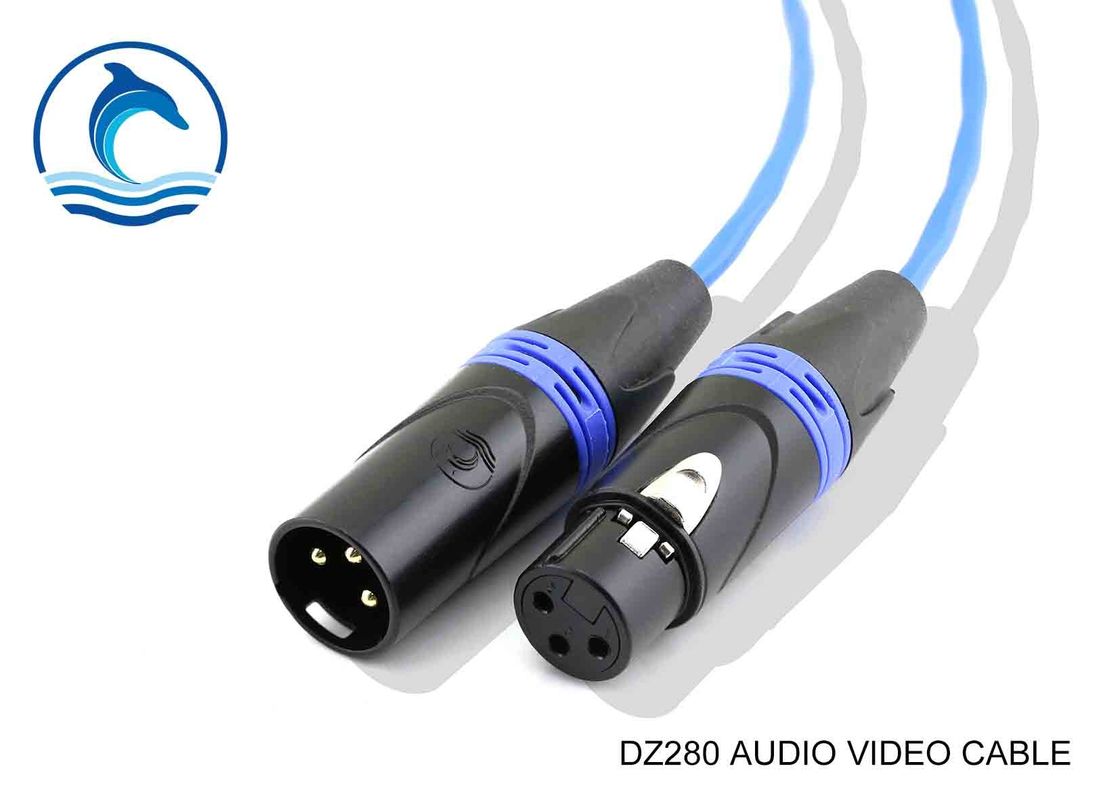 Male To Female 3 Pin XLR Microphone Cable 1 M / Audio Speaker Connectors Low Noise
