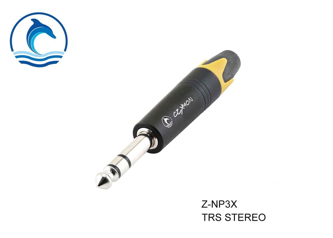 Black Color Digital Pull And Push Audio Jack Connector 6.35mm Zinc Alloy Material
