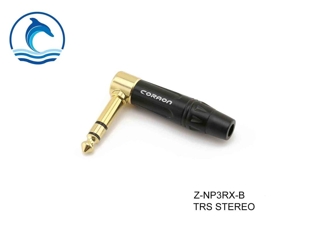 Right Angle Type Audio Cable Connectors TRS Audio Plug Copper Material