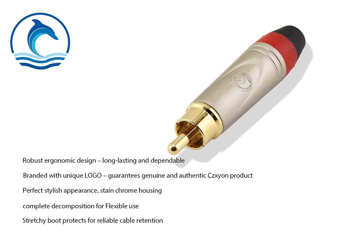 Audio Video Rca Plug Connector LCR2X-2 Male Gender For Screwing Speaker Cable