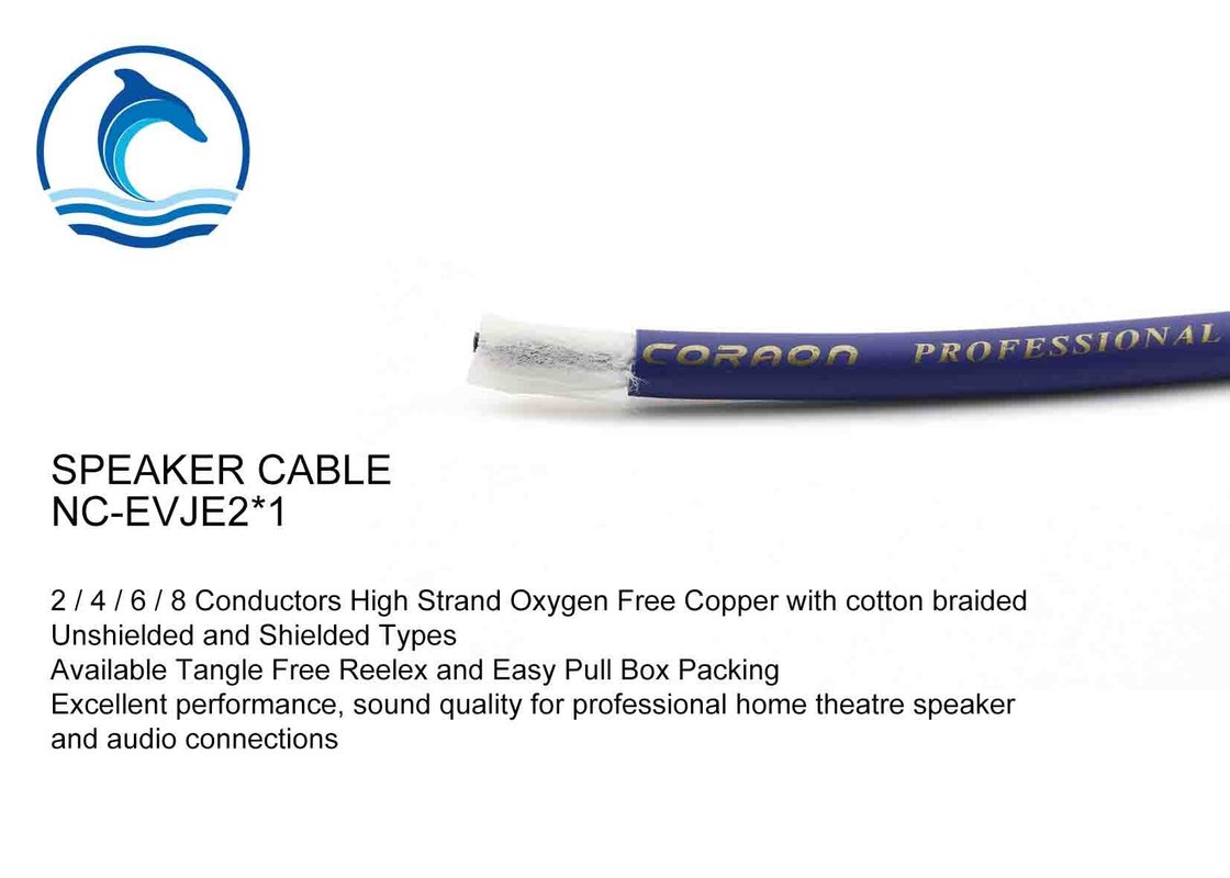 NC-EVJE2*1 Speaker Cable High Strand Oxygen Free Copper With Cotton Yarn