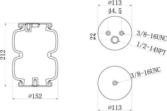 Air Lift D2500 Convoluted Air Spring Air Suspension For Pickups And Vans