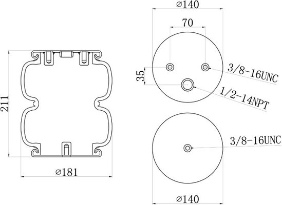 Air Lift Double Convoluted Air Bag D2600 Industrial Accessory High Performance