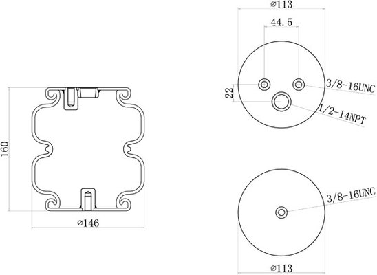 Black Convoluted Air Spring Air Suspension Contitech FD70-13 For Good Operating Stability