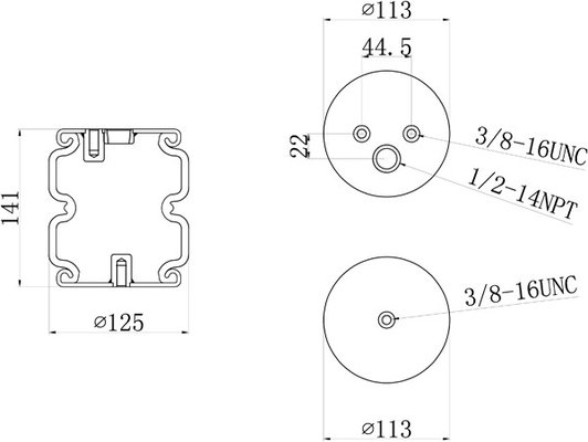Air Lift D2300 Convoluted Air Spring , Double Bellow Air Bag OEM Standard Size