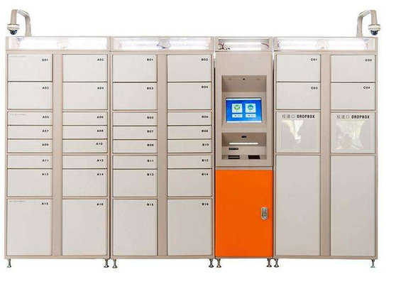Secure Electronic Parcel Lockers Wooden Carton White / Black Folding Lock