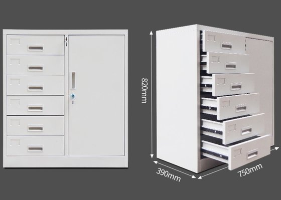 Compact Lockable Metal Filing Cabinet Adjustable Shelves Spray Uniformity Surface
