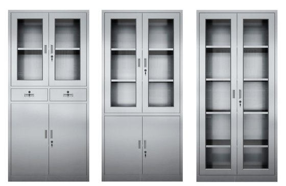 Compact Lockable Metal Filing Cabinet Adjustable Shelves Spray Uniformity Surface