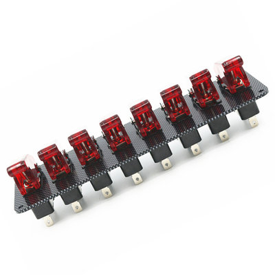 12V Racing Car Ignition Start Switch 8 Red LED Toggle Button Panel Exquisite