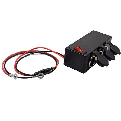 Auto car 3 socket power socket panel with USB port and on-off switch