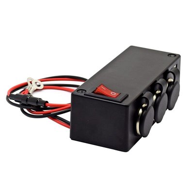 Auto car 3 socket power socket panel with USB port and on-off switch