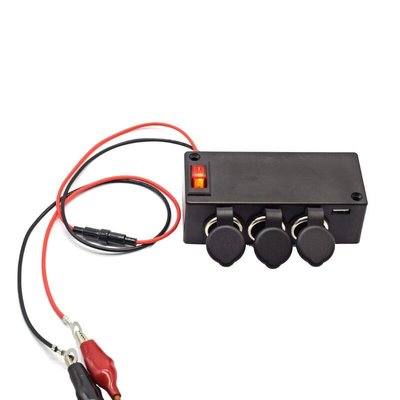 Auto car 3 socket power socket panel with USB port and on-off switch