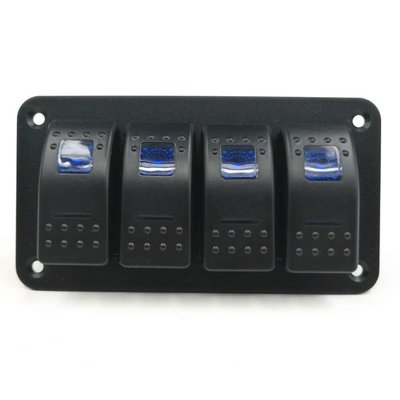 4 Gang USB Waterproof LED Automotive Toggle Rocker Switch Panel ON-OFF Car Marine Boats Rocker