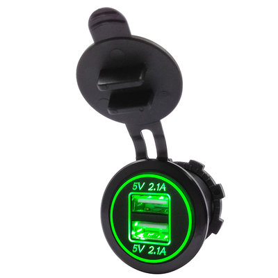12V Car Cigarette Lighter Socket Dual 2.1A USB Port Charger Power Outlet with LED