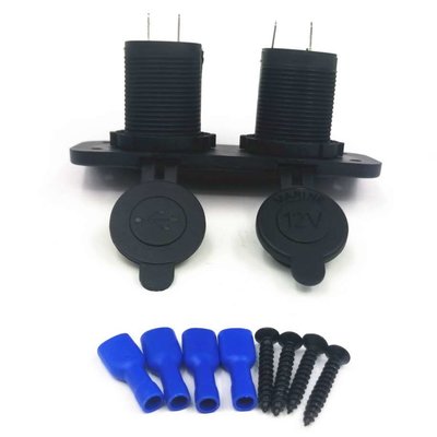 Car Boat Application 3.1A USB Charger and Voltmeter Combination Socket With Color Led