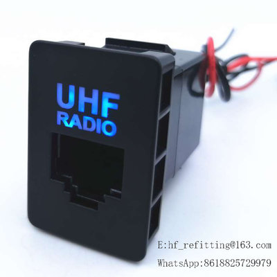 RJ45 UHF RADIO Panel Connector Socket Adaptor Blue LED for Toyota