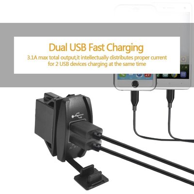Chinese Factory DC 24V 12V Manufacturer Blue LED Boat Motorcycle Adaptar Plug usb car charger 3.1a