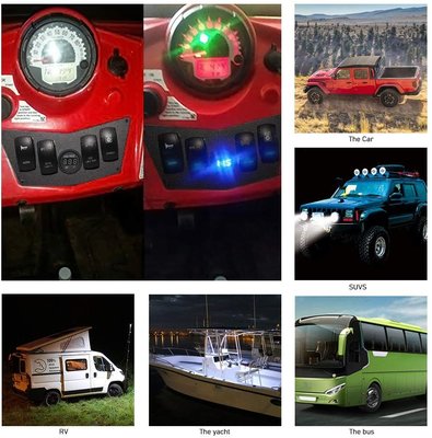4 Gang 5 Pin Boat Rocker Switch Panel with Fuse ON Off Switch 30V Waterproof Blue LED Light for RV Car Vehicles Truck