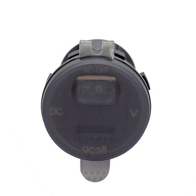Black Metal 12V/24V Waterproof QC3.0 USB socket Charger with Voltmeter and On/Off Switch for Car Boat Motorcycle Marine