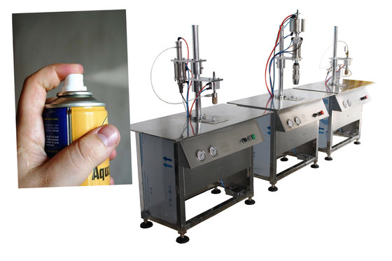 Semi Automatic Aerosol Filling Machine For Hair Spray Can , Aerosol Gas Filling Machine