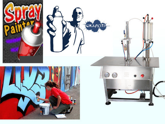 Graffiti Spray Paint Aerosol Filling and Crimping Machine Semi Automatic