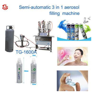 Semi Automatic Hair Spray Aerosol Filling Machine 5000-8000cans/shift