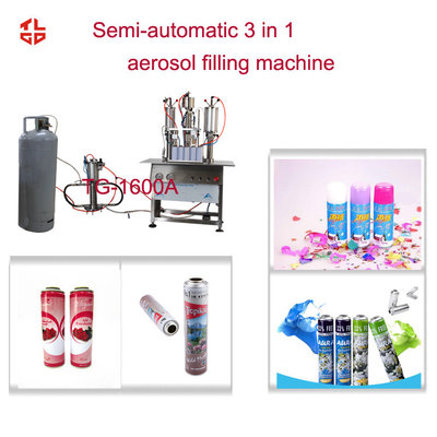 Semi Automatic Hair Spray Aerosol Filling Machine 5000-8000cans/shift