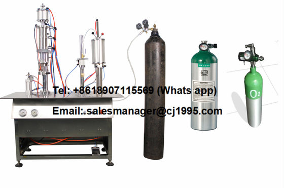 Spray Fresh Air Oxygen Filling Machine , Aerosol Filling Machine Semi Automatic