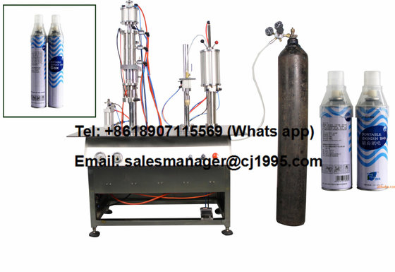 Spray Fresh Air Oxygen Filling Machine , Aerosol Filling Machine Semi Automatic