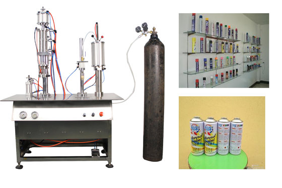 Pneumatic Canned Fresh Air Filling Machine , Aerosol Spray Filling Machine