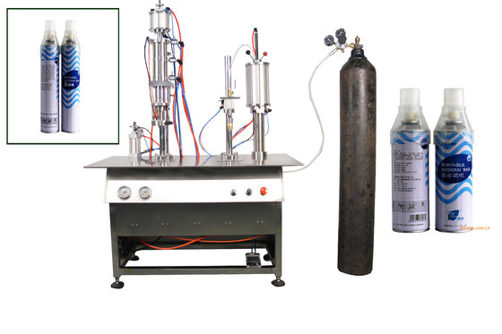 Pneumatic Aerosol Canned Air Filling Machine , Canned Oxygen Spray Filling Machine