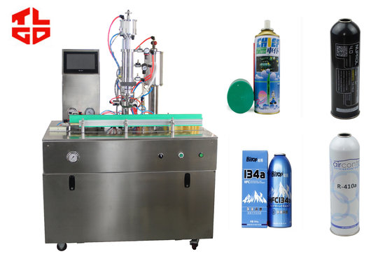 Semi Auo R134a Refrigerant Filling Machine , R12 Freon Spray Can Filling Machine