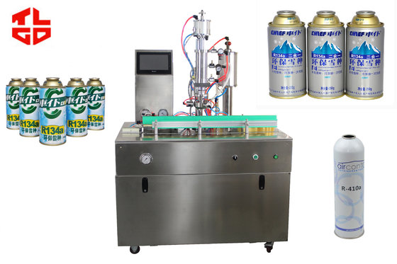 Semi Auo R134a Refrigerant Filling Machine , R12 Freon Spray Can Filling Machine