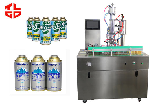 Semi Auo R134a Refrigerant Filling Machine , R12 Freon Spray Can Filling Machine