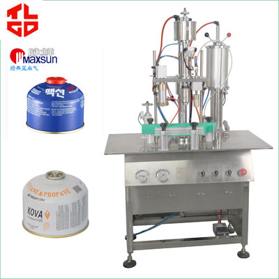 Spray Can LPG Gas Filling Machine , Butane Gas Cassette Filling Machine