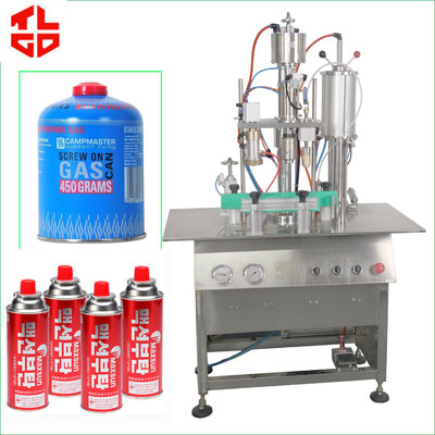 Spray Can LPG Gas Filling Machine , Butane Gas Cassette Filling Machine