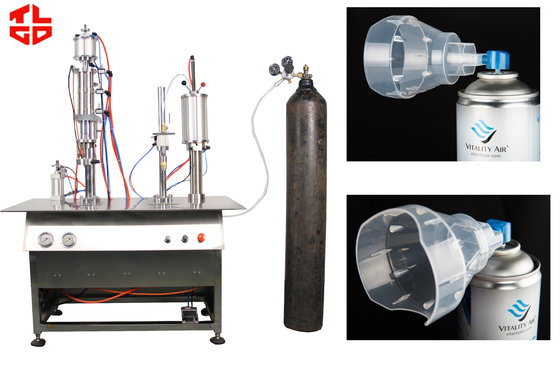 Semi Automatic Oxygen Gas Spray Aerosol Fresh Air Filling Machines
