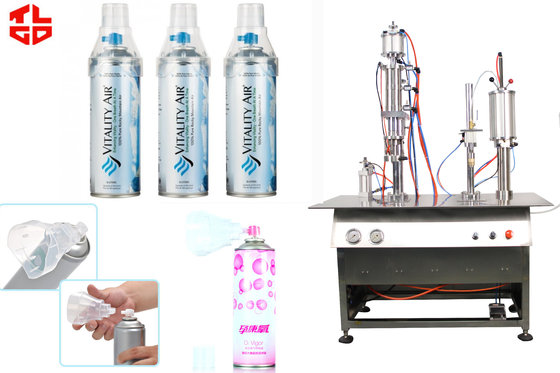 Spray Fresh Air Oxygen Filling Machine , Aerosol Filling Machine Semi Automatic