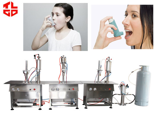Bronchial Asthma / Nasal Spray Filling Machine , Small Dose Aerosol Filling Line