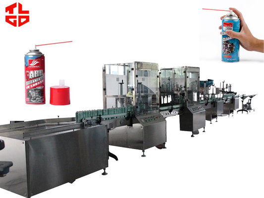 Pneumatic Drive Automatic Aerosol Filling Machine For Furniture Cleaner Spray