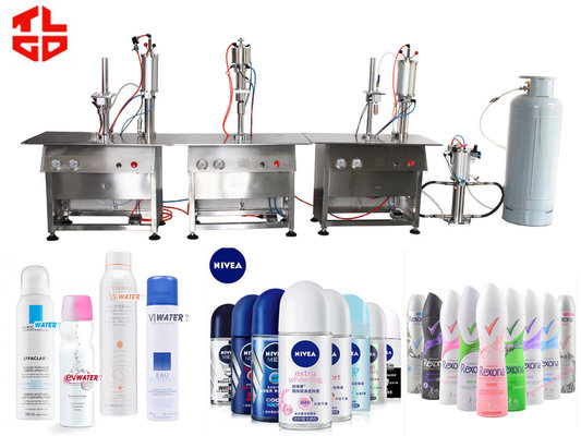 Aerosol Body Spray Filling Machine , High Precision Perfume Bottle Filling Machine