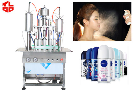 Pneumatic Aerosol Can Filling Equipment For Body Spray Aerosol Fillers